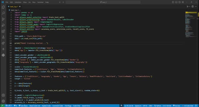 Prabhat Dubey on LinkedIn: TASK 3 CUSTOMER CHURN PREDICTION Develop a ... Prabhat Dubey on LinkedIn: TASK 3 CUSTOMER CHURN PREDICTION Develop a ...