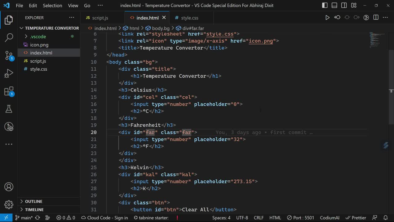 Abhiraj Dixit on LinkedIn: #task2 #bharatintern #webdevelopment Abhiraj Dixit on LinkedIn: #task2 #bharatintern #webdevelopment