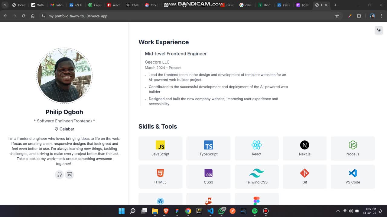 Philip Ogboh on LinkedIn: #react #nextjs #webdevjourney #portfolio Philip Ogboh on LinkedIn: #react #nextjs #webdevjourney #portfolio