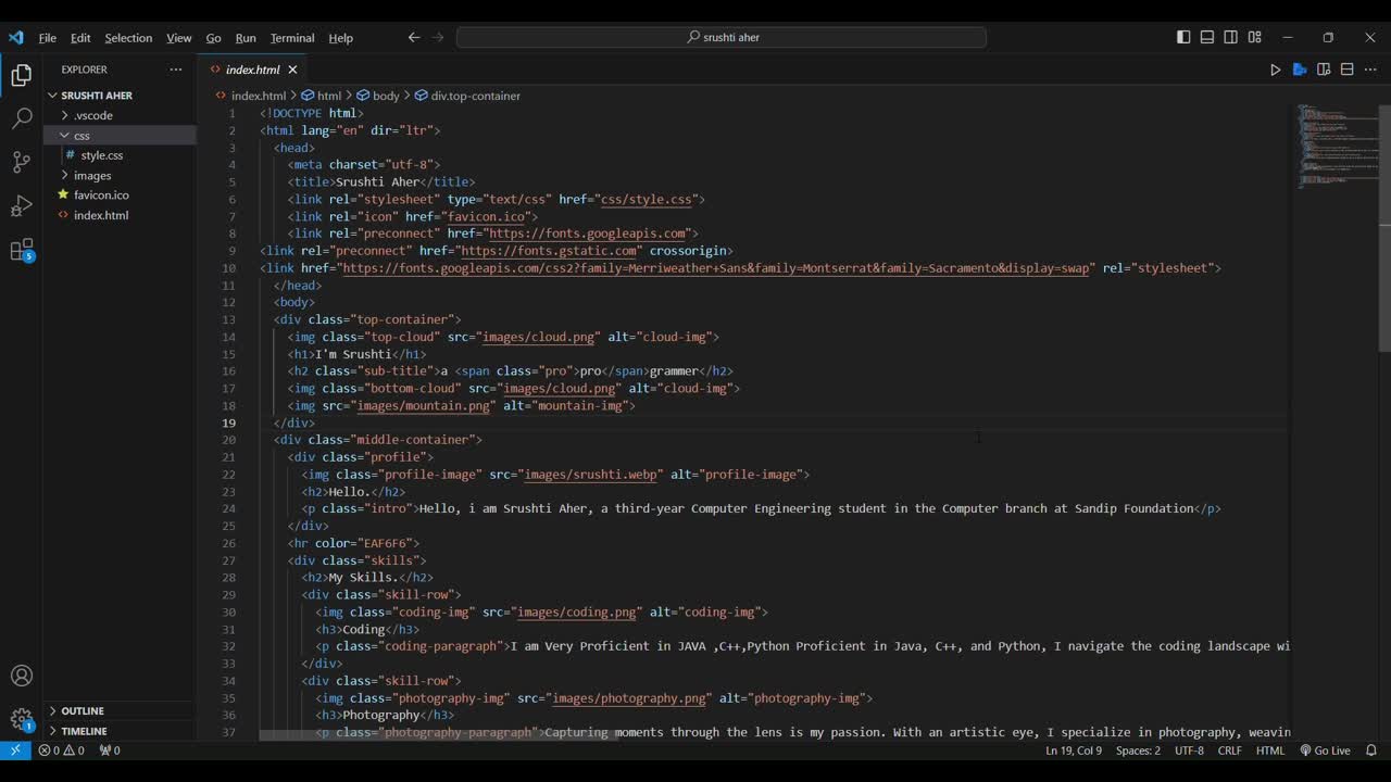 Srushti Aher on LinkedIn: #html #css #webdevelopment #portfolio #codsoft Srushti Aher on LinkedIn: #html #css #webdevelopment #portfolio #codsoft