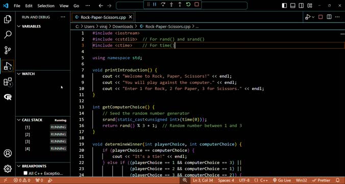 Viraj Tupe on LinkedIn: #coding #cpp #rockpaperscissors #tutorial # ... Viraj Tupe on LinkedIn: #coding #cpp #rockpaperscissors #tutorial # ...