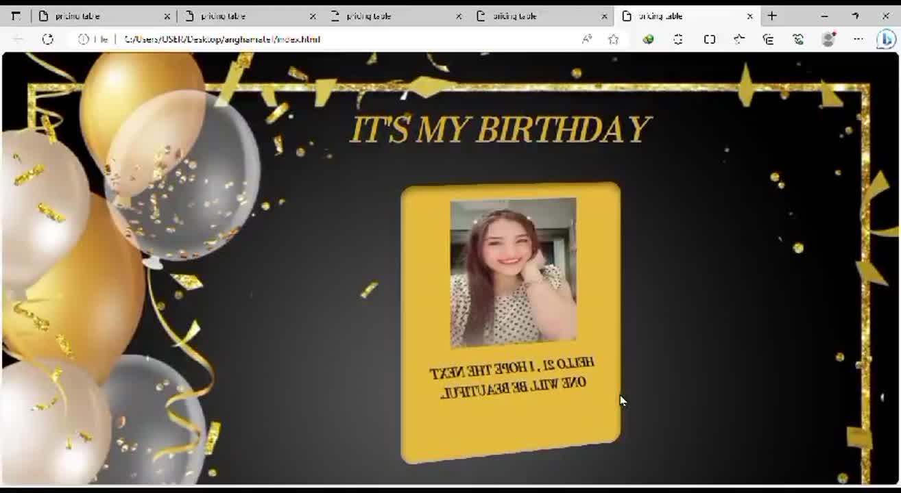 Angham Atef on LinkedIn: Create a birthday card using HTML and CSS ️ Angham Atef on LinkedIn: Create a birthday card using HTML and CSS ️