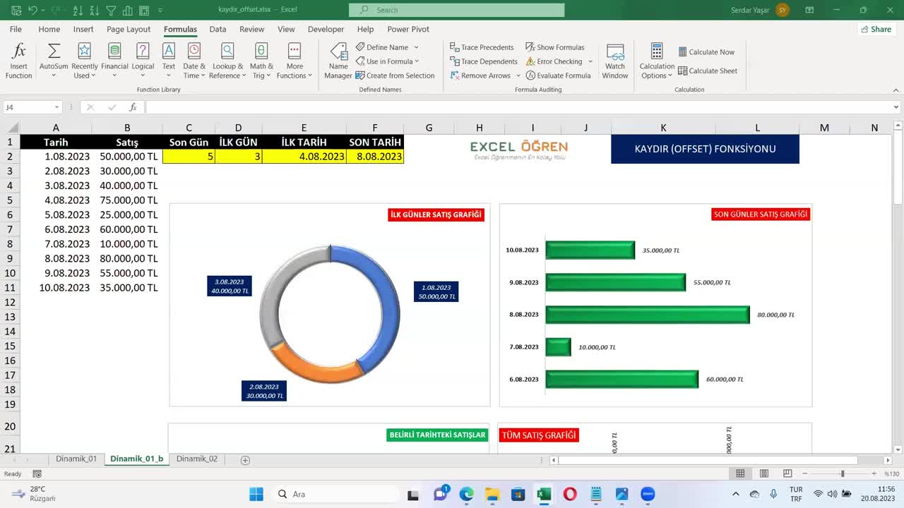 Excel Öğren LinkedIn‘de: Excel'de OFFSET (KAYDIR) fonksiyonu ile ... Excel Öğren LinkedIn‘de: Excel'de OFFSET (KAYDIR) fonksiyonu ile ...