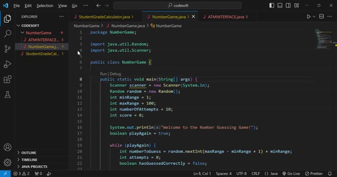 Shivam Jha on LinkedIn: #codsoft #numbergame #codsoft #java #internship Shivam Jha on LinkedIn: #codsoft #numbergame #codsoft #java #internship