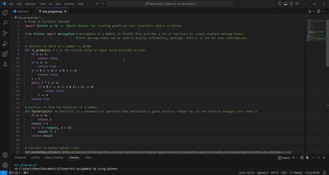 Harish Kore on LinkedIn: Prime & Factorial Checker window in python ... Harish Kore on LinkedIn: Prime & Factorial Checker window in python ...