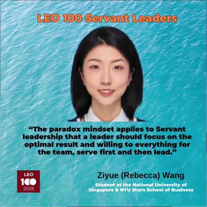 Ziyue Wang on LinkedIn: #leadership #servantleadership #leo #leo100 Ziyue Wang on LinkedIn: #leadership #servantleadership #leo #leo100