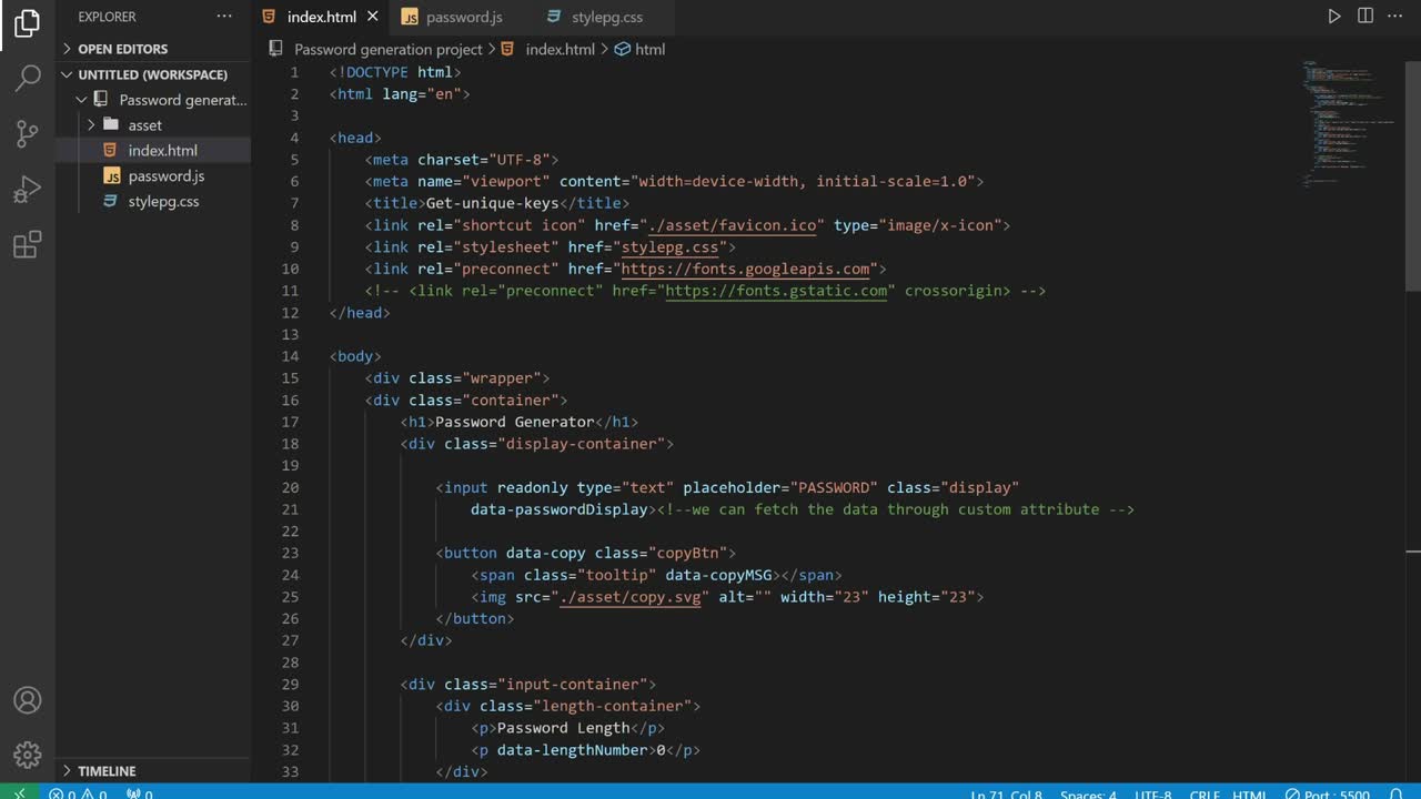 Launched Password Generator app with HTML, CSS, JavaScript | VINAYAK ... Launched Password Generator app with HTML, CSS, JavaScript | VINAYAK ...