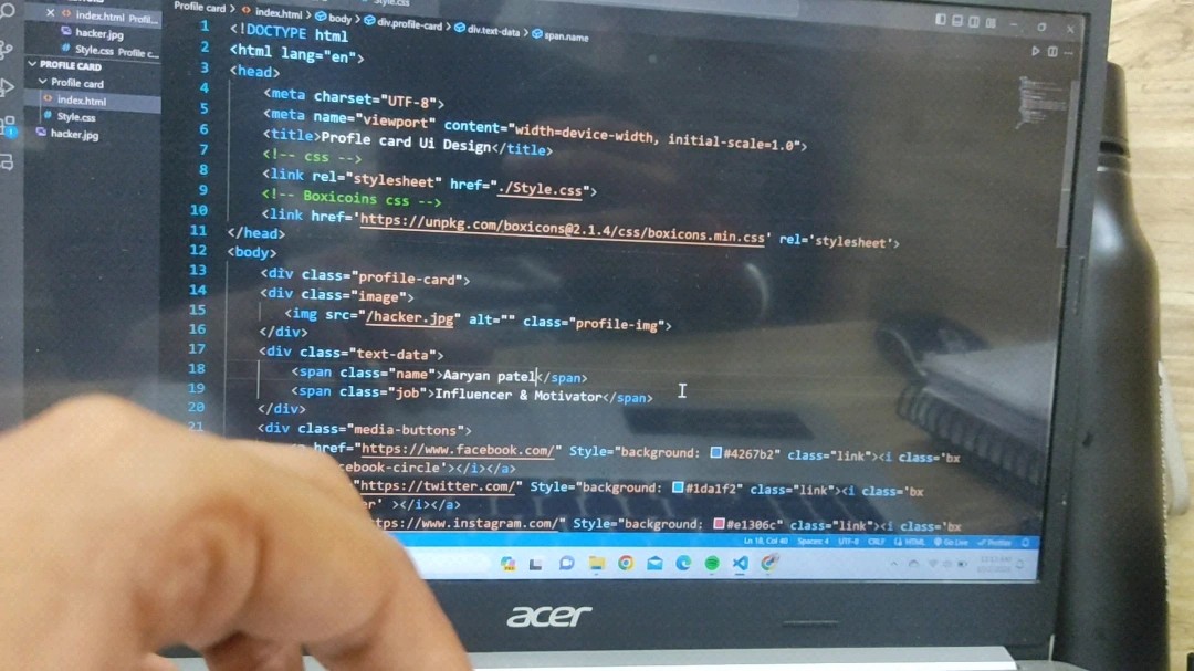 Aman Patel on LinkedIn: profile card with the help of HTML &CSS Aman Patel on LinkedIn: profile card with the help of HTML &CSS