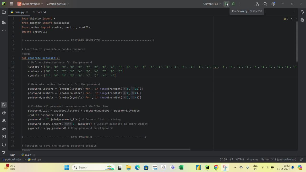 Completed Password Manager Project with Python and Tkinter | Abhishek ... Completed Password Manager Project with Python and Tkinter | Abhishek ...