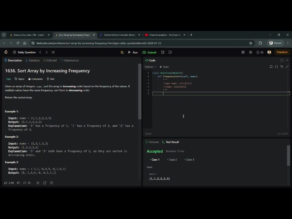 Day 5 of LeetCode Challenge: Sort Array by Increasing Frequency | Hamza ... Day 5 of LeetCode Challenge: Sort Array by Increasing Frequency | Hamza ...
