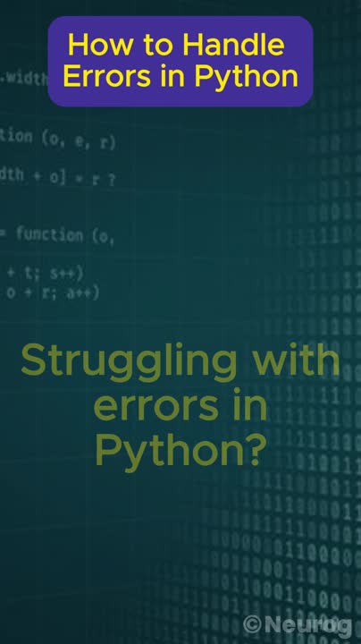 NeurogEd on LinkedIn: #pythonprogramming #errorhandling #pythonerrors # ... NeurogEd on LinkedIn: #pythonprogramming #errorhandling #pythonerrors # ...
