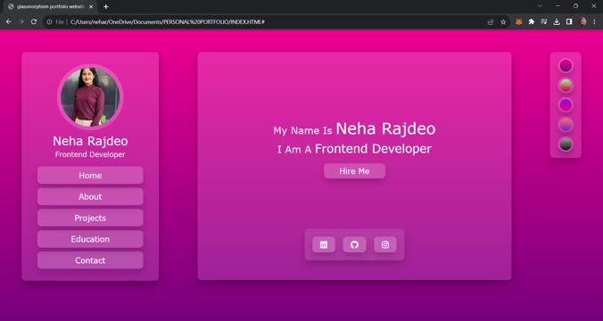 Responsive Animated Portfolio Website using HTML,CSS,JS | Neha Rajdeo Responsive Animated Portfolio Website using HTML,CSS,JS | Neha Rajdeo