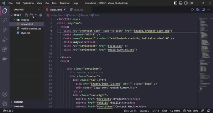 Aayush kumar on LinkedIn: #codsoft #level1 #task2 #portfoliowebsite Aayush kumar on LinkedIn: #codsoft #level1 #task2 #portfoliowebsite