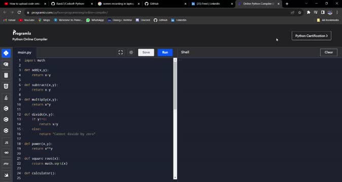 Sahana Rajkumar on LinkedIn: Codsoft Python Calculator Sahana Rajkumar on LinkedIn: Codsoft Python Calculator