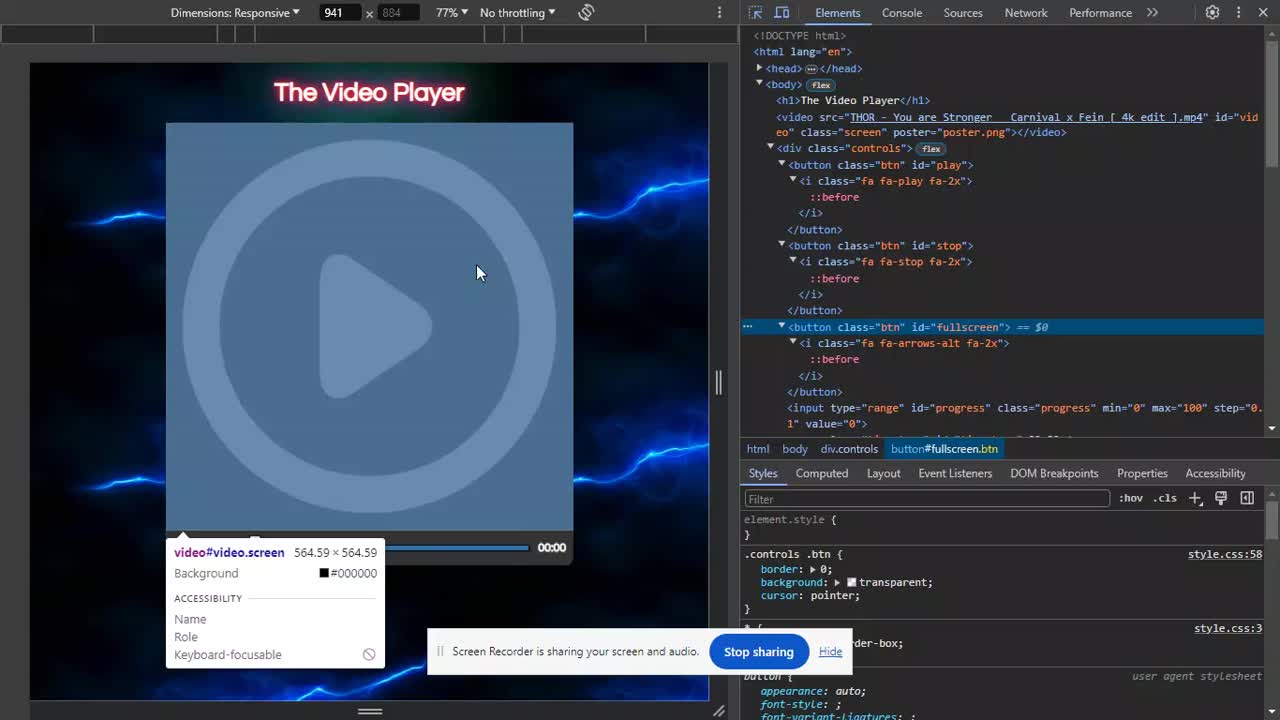 Built a custom video player using HTML, CSS, and JavaScript | Anivesh ... Built a custom video player using HTML, CSS, and JavaScript | Anivesh ...