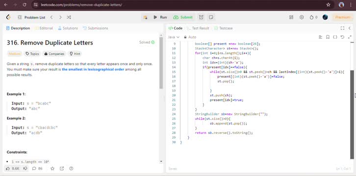 Day 46 of LeetCode Challenge: Remove Duplicate Letters | Nandini S ... Day 46 of LeetCode Challenge: Remove Duplicate Letters | Nandini S ...