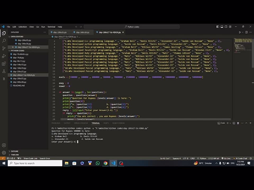 Hadeed Ahmad on LinkedIn: #python #programming #quizgame # ... Hadeed Ahmad on LinkedIn: #python #programming #quizgame # ...
