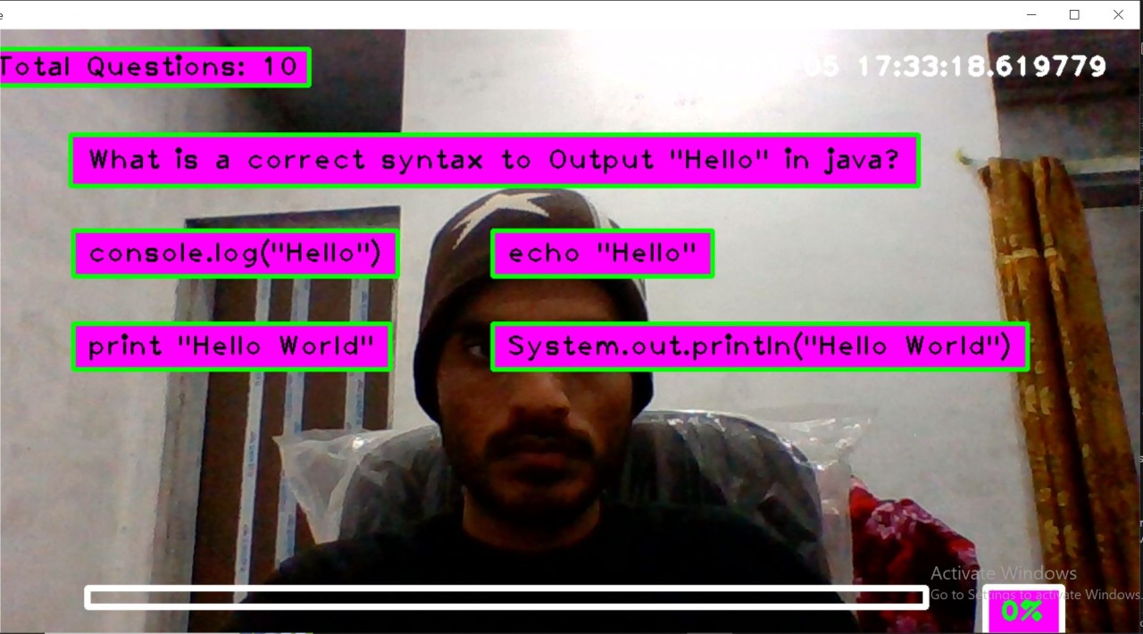 Shah Faisal on LinkedIn: Virtual Quiz Game using OpenCV Python. we will ... Shah Faisal on LinkedIn: Virtual Quiz Game using OpenCV Python. we will ...