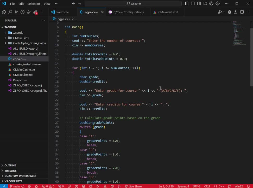 Ahmed Gaafar on LinkedIn: #internship #cplusplus #codingjourney #codealpha Ahmed Gaafar on LinkedIn: #internship #cplusplus #codingjourney #codealpha