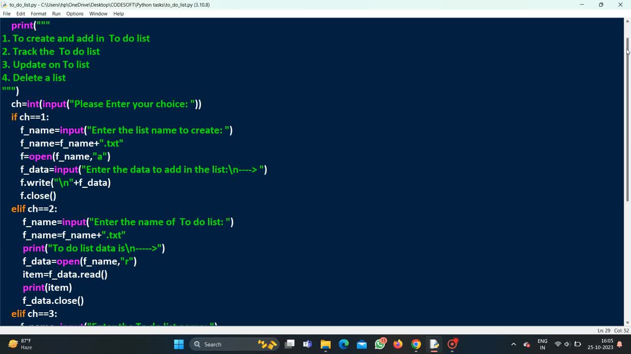 Completed list program with CodSoft | Pankaj Bisht posted on the topic ... Completed list program with CodSoft | Pankaj Bisht posted on the topic ...