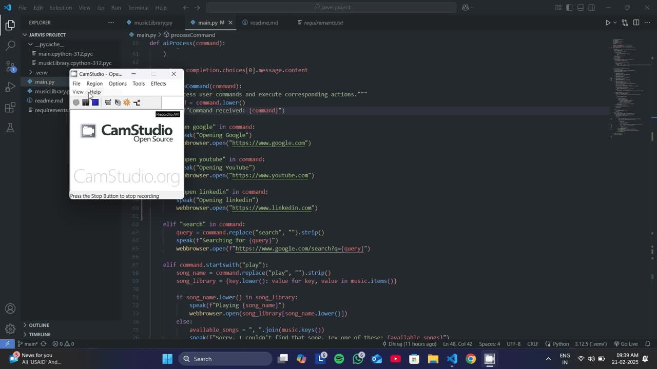Dhiraj Durgade on LinkedIn: #python #100daysofcode #ai #jarvis # ... Dhiraj Durgade on LinkedIn: #python #100daysofcode #ai #jarvis # ...