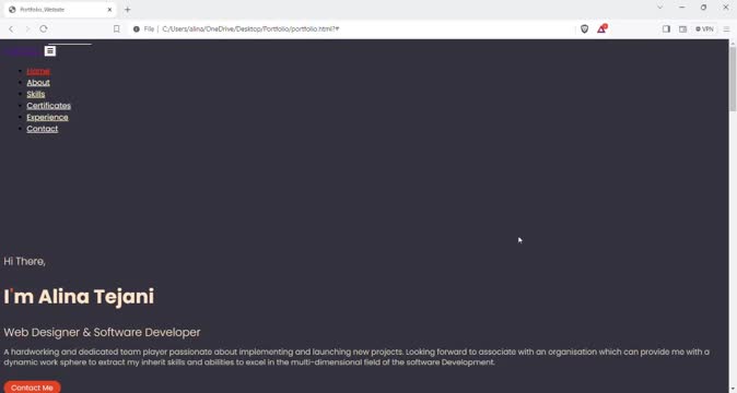 Alina Tejani on LinkedIn: #personalportfolio #html #css # ... Alina Tejani on LinkedIn: #personalportfolio #html #css # ...