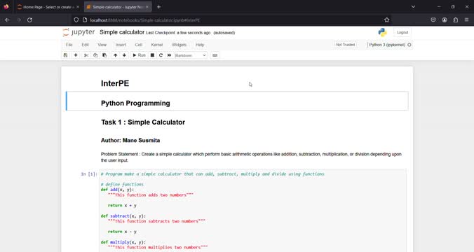 Susmita Mane on LinkedIn: #connections #task1 #intern #internpe #python ... Susmita Mane on LinkedIn: #connections #task1 #intern #internpe #python ...