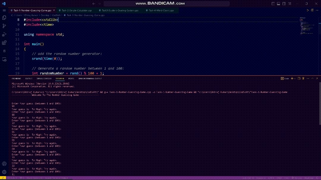 Finished my C++ task at CodSoft | Dhiraj Kumar posted on the topic ... Finished my C++ task at CodSoft | Dhiraj Kumar posted on the topic ...