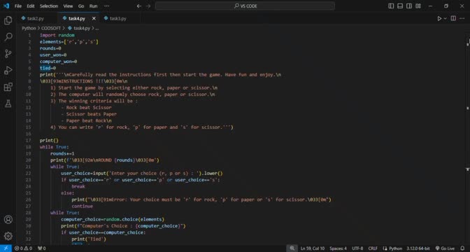Muhammad Yousuf Mateen on LinkedIn: #codsoft #internship #pythonprogramming Muhammad Yousuf Mateen on LinkedIn: #codsoft #internship #pythonprogramming