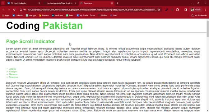 Abdul Haseeb on LinkedIn: Page scroll down indicator project using # ... Abdul Haseeb on LinkedIn: Page scroll down indicator project using # ...