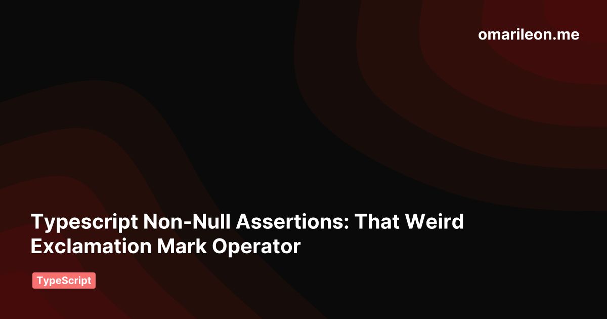 Henrique L. on LinkedIn: Non-Null Assertions: The Forbidden Typescript ... Henrique L. on LinkedIn: Non-Null Assertions: The Forbidden Typescript ...