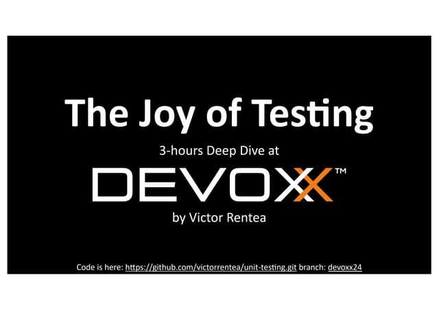 Victor Rentea on LinkedIn: The Joy of Testing - Deep Dive @ Devoxx ... Victor Rentea on LinkedIn: The Joy of Testing - Deep Dive @ Devoxx ...