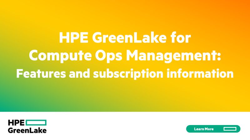 Rohit Chaudhari on LinkedIn: HPE GreenLake for Compute Ops Management ... Rohit Chaudhari on LinkedIn: HPE GreenLake for Compute Ops Management ...