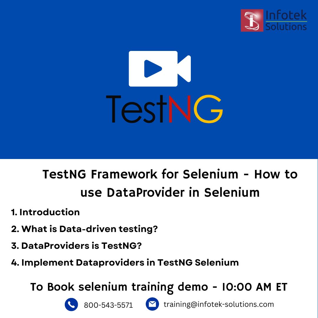 Infotek Solutions Inc. on LinkedIn: #testng #seleniumtraining #java # ... Infotek Solutions Inc. on LinkedIn: #testng #seleniumtraining #java # ...