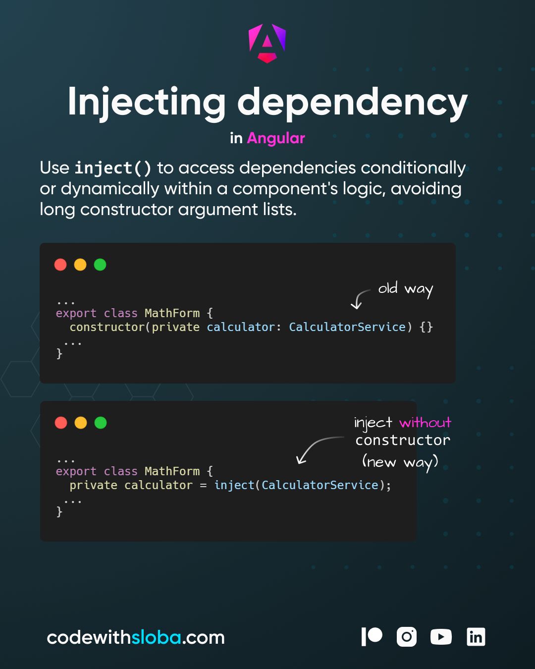 How to inject dependency in Angular | Slobodan Gajić posted on the ... How to inject dependency in Angular | Slobodan Gajić posted on the ...