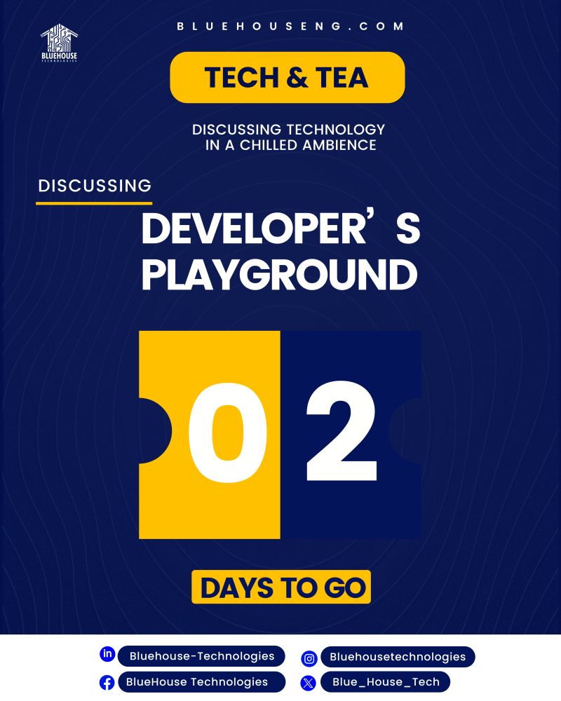 Bluehouse Technologies on LinkedIn: #techandtea #developersplayground # ... Bluehouse Technologies on LinkedIn: #techandtea #developersplayground # ...