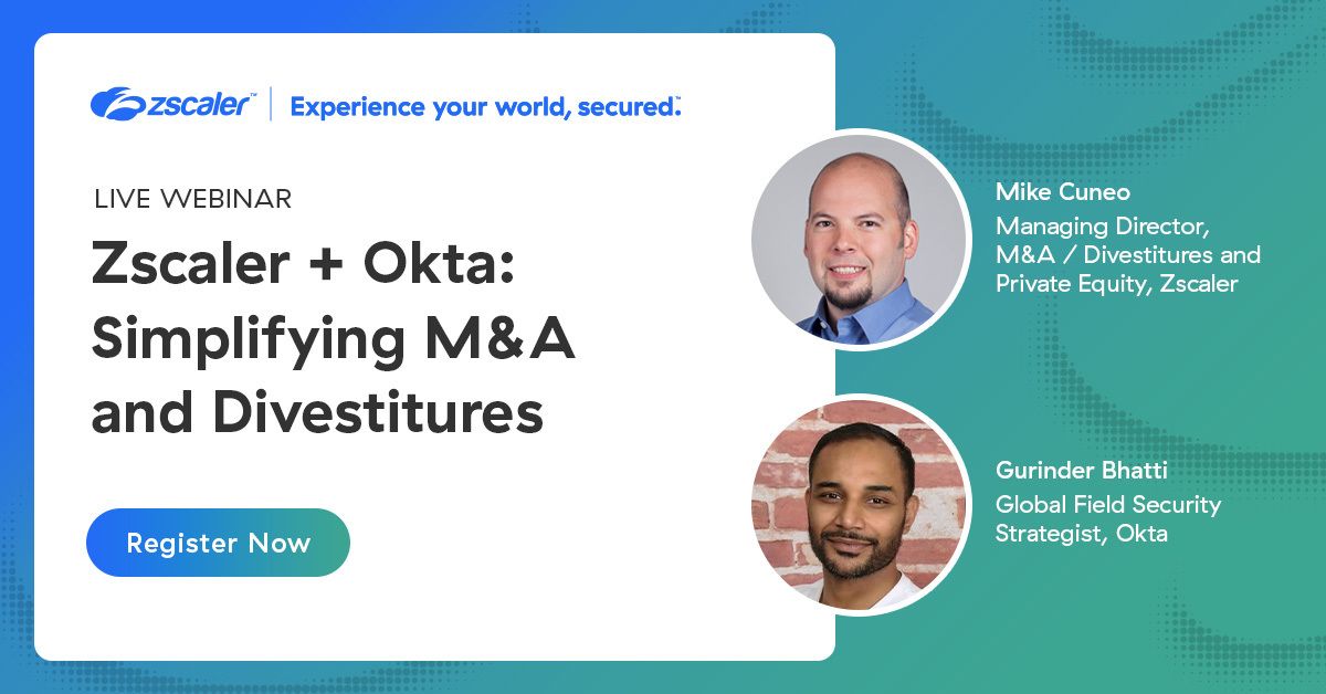 Maximilian Veit on LinkedIn: Zscaler + Okta: Simplifying M&A and ... Maximilian Veit on LinkedIn: Zscaler + Okta: Simplifying M&A and ...