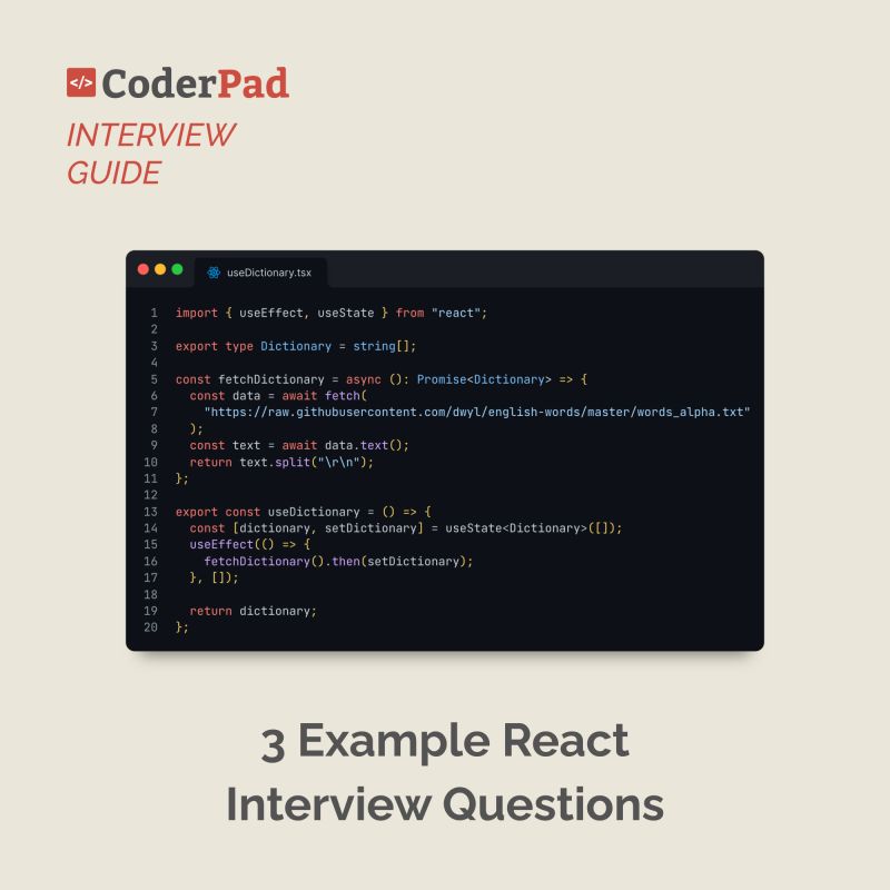 Example React Interview Questions - CoderPad | CoderPad Example React Interview Questions - CoderPad | CoderPad