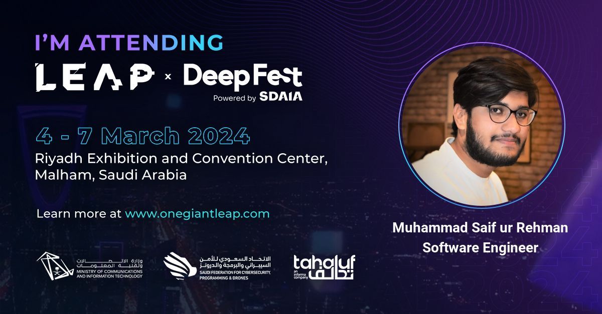 Muhammad Saif ur Rehman on LinkedIn: LEAP and DeepFest 2024 Muhammad Saif ur Rehman on LinkedIn: LEAP and DeepFest 2024