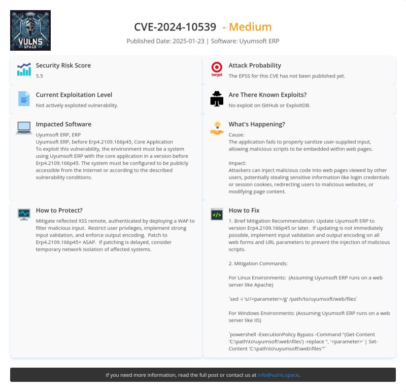 vulns.space on LinkedIn: #cve #cybersecurity #infosec #vulnerability # ... vulns.space on LinkedIn: #cve #cybersecurity #infosec #vulnerability # ...