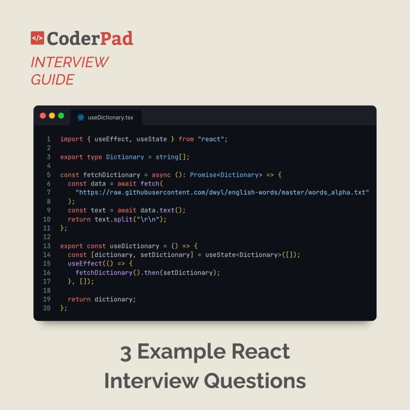 CoderPad on LinkedIn: Example React Interview Questions - CoderPad CoderPad on LinkedIn: Example React Interview Questions - CoderPad