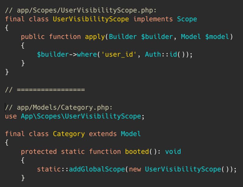 Povilas Korop on LinkedIn: Laravel code example: Global Scopes. It ... Povilas Korop on LinkedIn: Laravel code example: Global Scopes. It ...