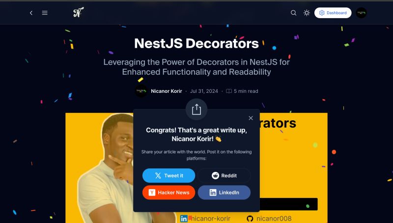 How to master NestJS decorators | Nicanor Korir posted on the topic ... How to master NestJS decorators | Nicanor Korir posted on the topic ...