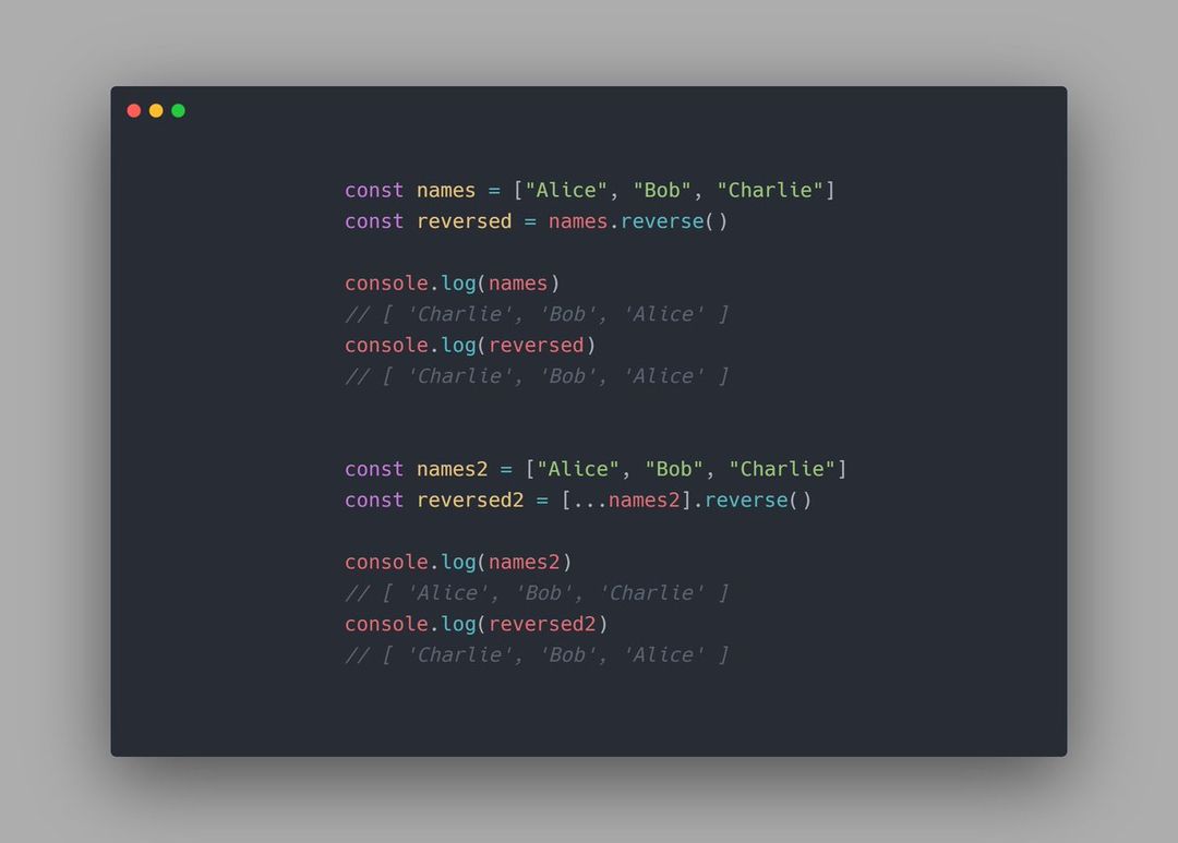 Mads Brodt on LinkedIn: When you want to reverse an array in JavaScript ... Mads Brodt on LinkedIn: When you want to reverse an array in JavaScript ...