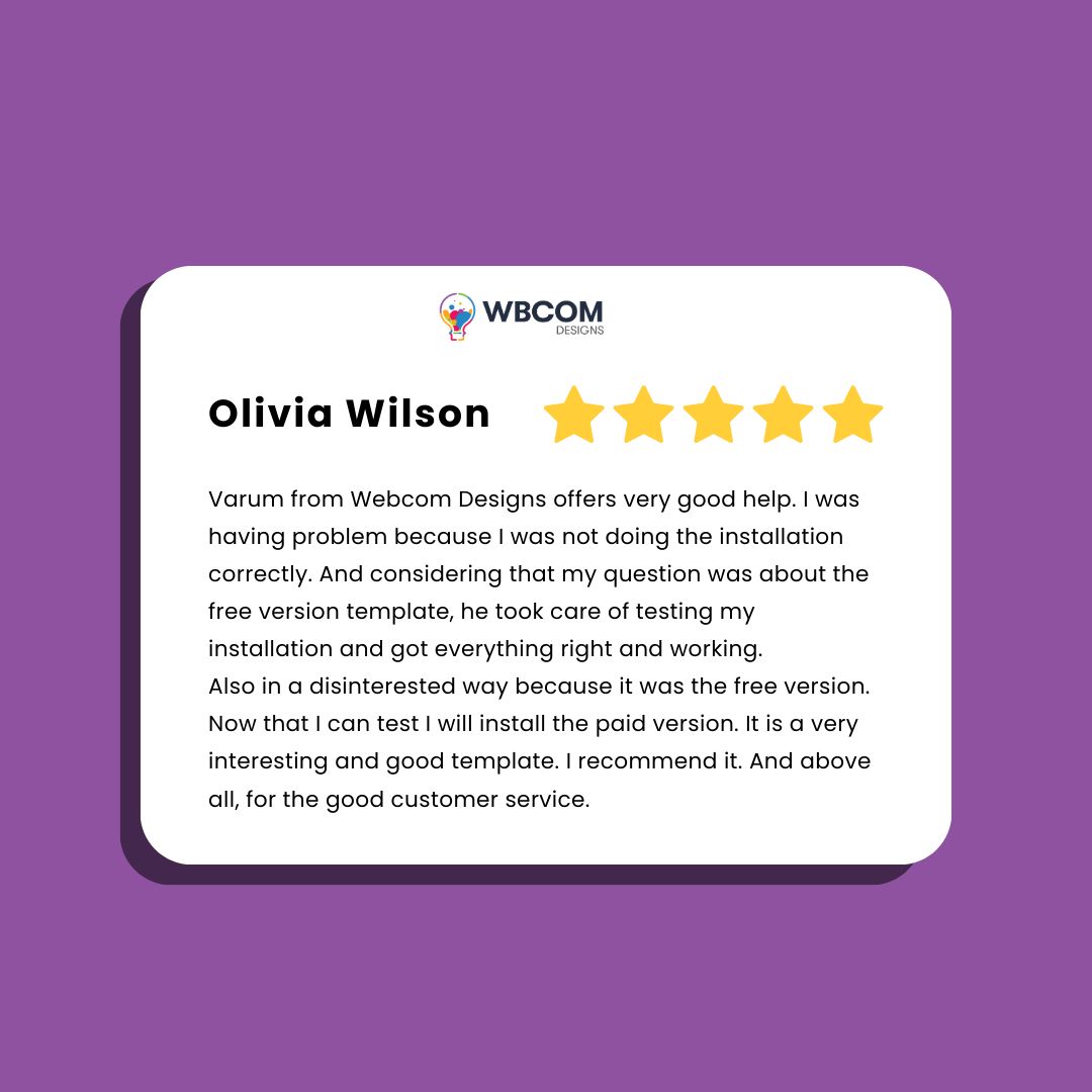 Wbcom Designs on LinkedIn: #wbcomdesigns #review #feedback #community # ... Wbcom Designs on LinkedIn: #wbcomdesigns #review #feedback #community # ...