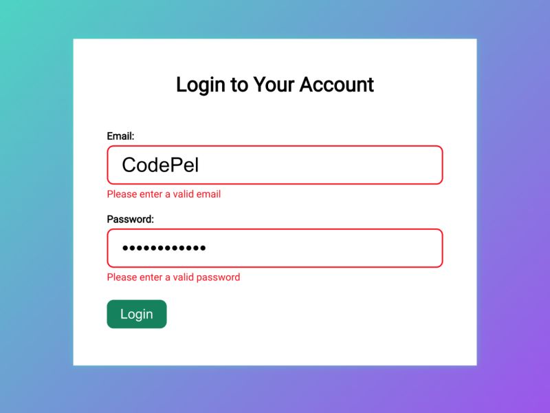 CodePel Web Design Codes on LinkedIn: Email and Password Validation in ... CodePel Web Design Codes on LinkedIn: Email and Password Validation in ...