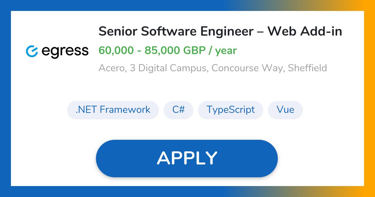 DevITjobs - UK & US on LinkedIn: Remote Senior Software Engineer – Web ... DevITjobs - UK & US on LinkedIn: Remote Senior Software Engineer – Web ...
