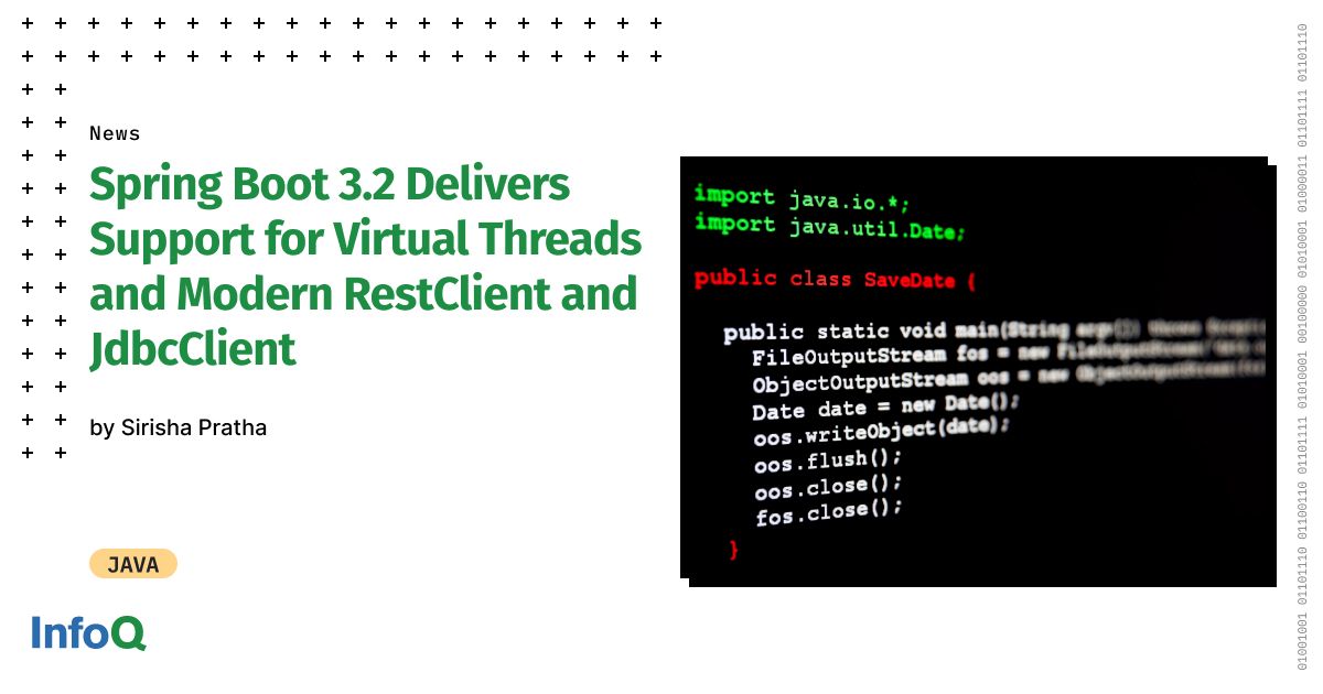 SpringBoot 3.2 supports virtual threads and backup | InfoQ posted on ... SpringBoot 3.2 supports virtual threads and backup | InfoQ posted on ...