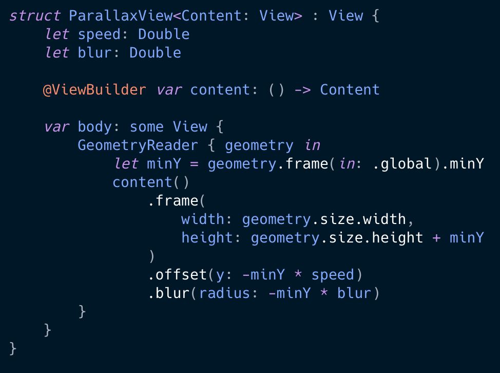 Parallax header view that you can embed in any ScrollView to achieve ... Parallax header view that you can embed in any ScrollView to achieve ...