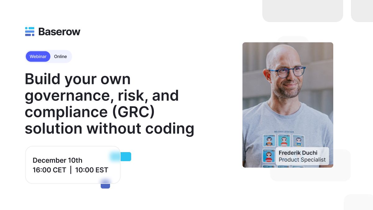 Baserow on LinkedIn: #baserow #nocode #grc Baserow on LinkedIn: #baserow #nocode #grc